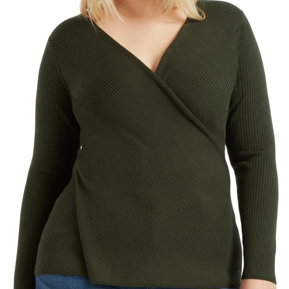 Eloquii | Sweaters | Eloquii Ribbed Cross Front Sweater | Poshmark